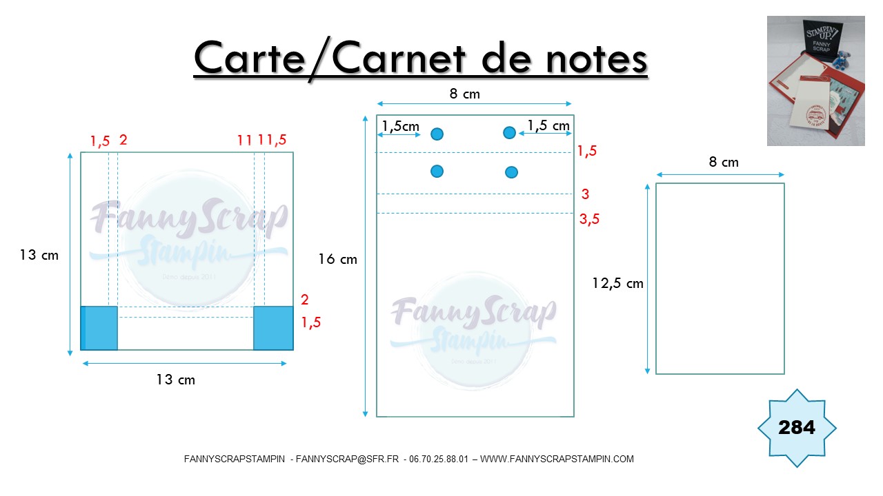 Carte / Carnet de notes – Fannyscrapstampin